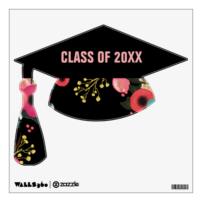 Graduation Cap Shape Custom Graduation Party Wall Sticker | Zazzle