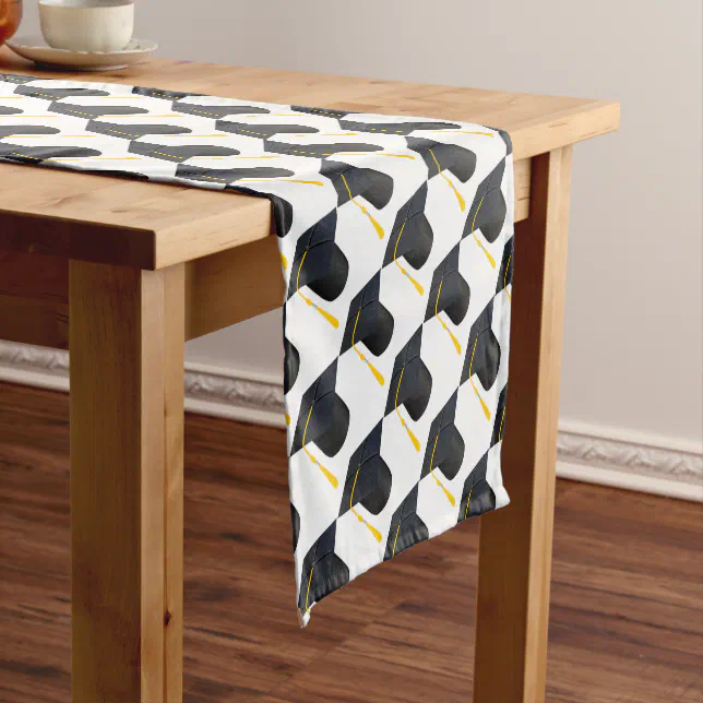 Graduation Cap Short Table Runner | Zazzle