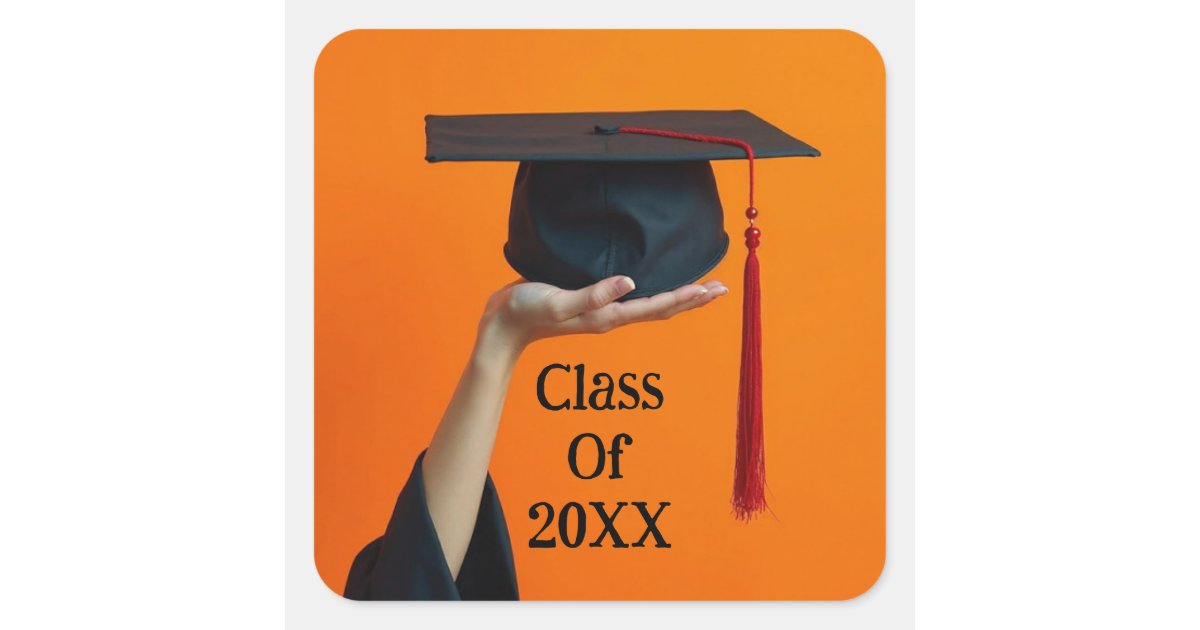 Graduation Cap Square Sticker | Zazzle