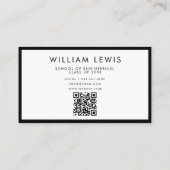 Graduation Cap Student Modern Minimalist QR Code Business Card | Zazzle