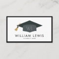 Graduation Cap Student Modern Minimalist QR Code Business Card | Zazzle