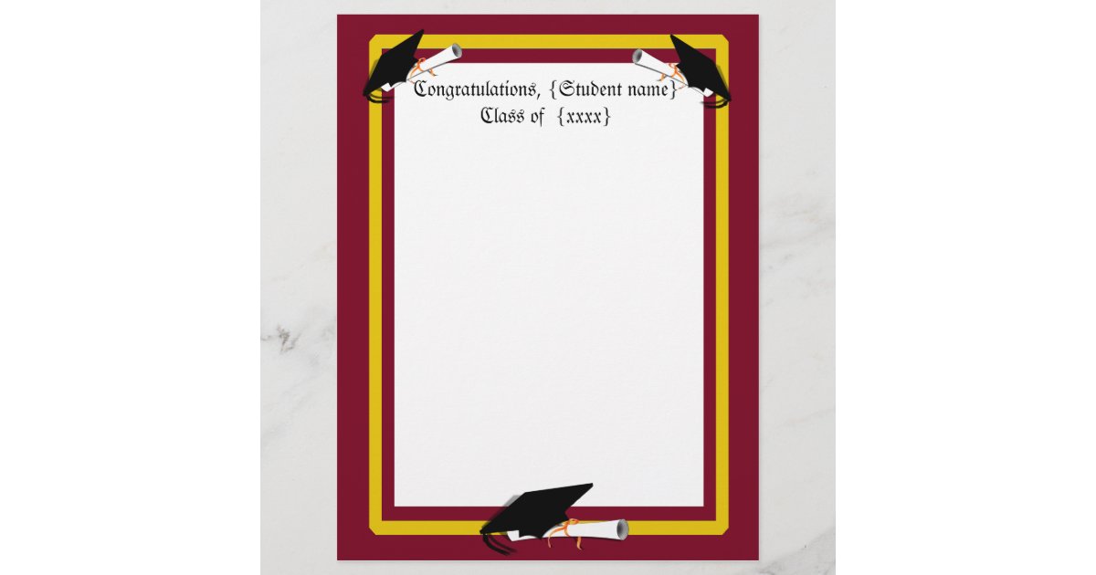 Graduation Cap Tilt - School Colors Red & Gold | Zazzle