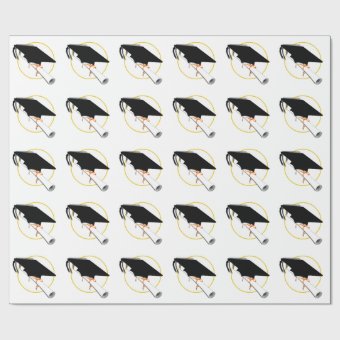 Graduation Cap Tilt With Diploma Wrapping Paper | Zazzle