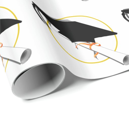 Graduation Cap Tilt With Diploma Wrapping Paper | Zazzle