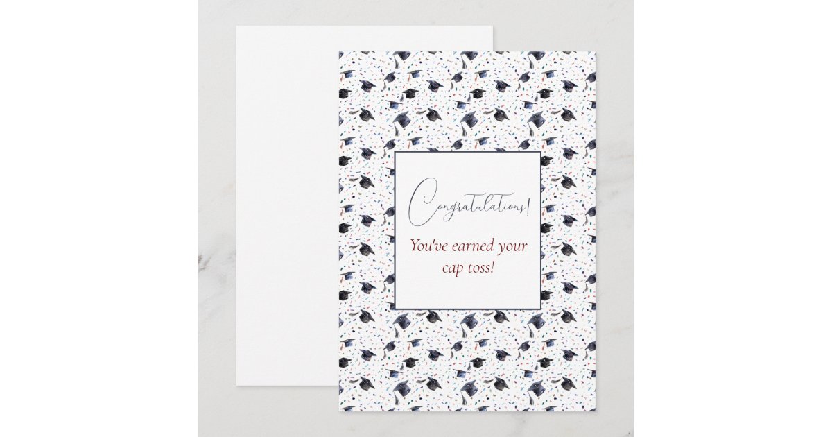 Graduation Cap Toss Greetings Holiday Card | Zazzle