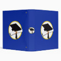 Graduation Cap w/Diploma - Dark Blue Background Binder | Zazzle