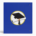 Graduation Cap w/Diploma - Dark Blue Background Binder | Zazzle