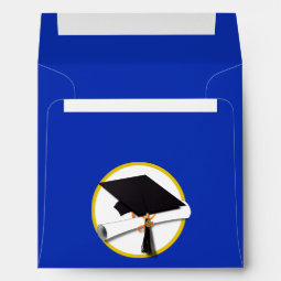 Graduation Cap w/Diploma - Dark Blue Envelope | Zazzle