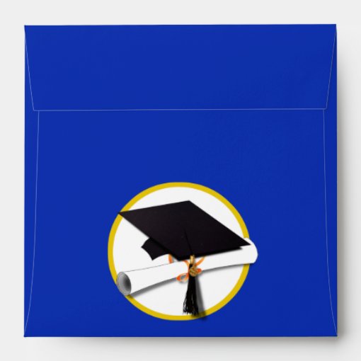 Graduation Cap w/Diploma - Dark Blue Envelope | Zazzle