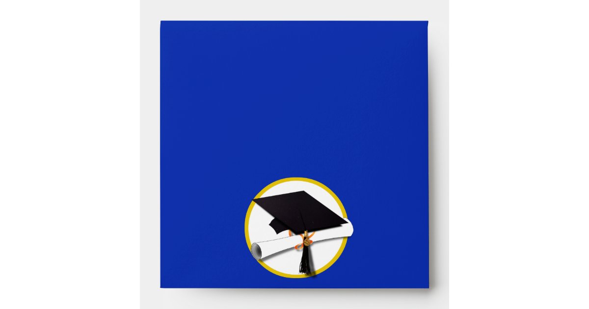 Graduation Cap w/Diploma - Dark Blue Envelope | Zazzle.com