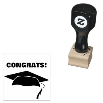 Graduation Cap with Congrats Stamp | Zazzle
