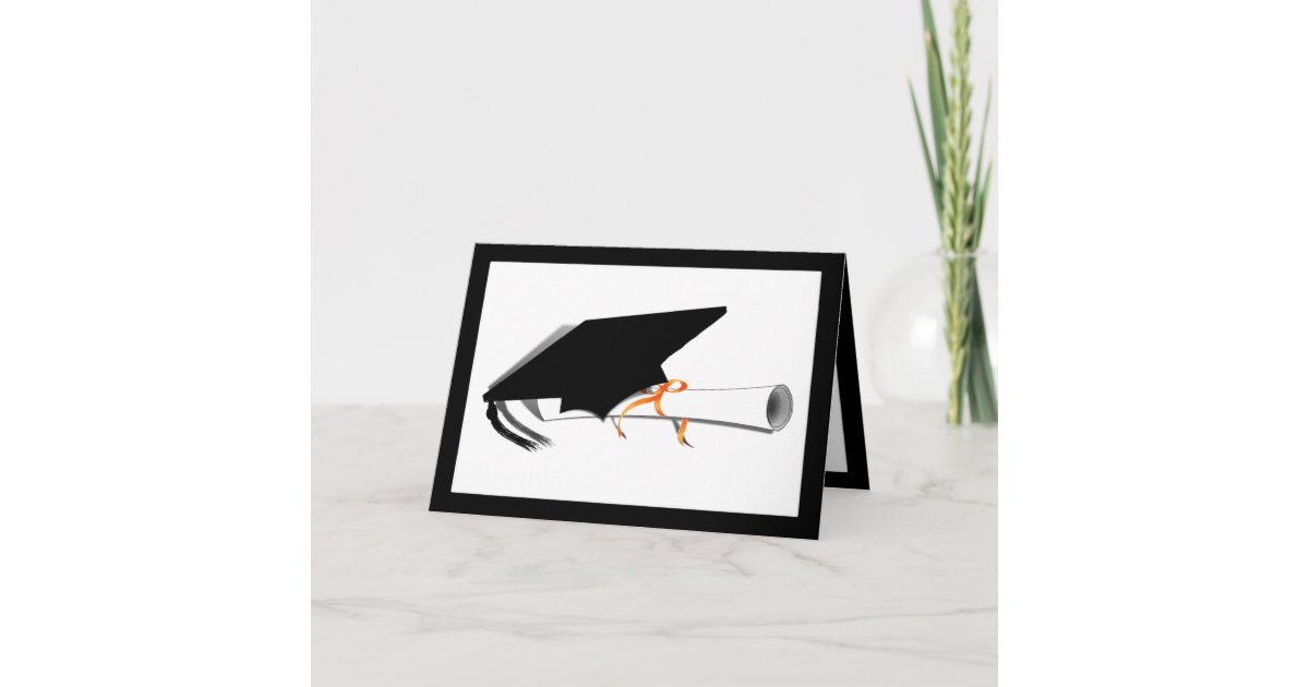 Graduation Cap With Diploma Card | Zazzle