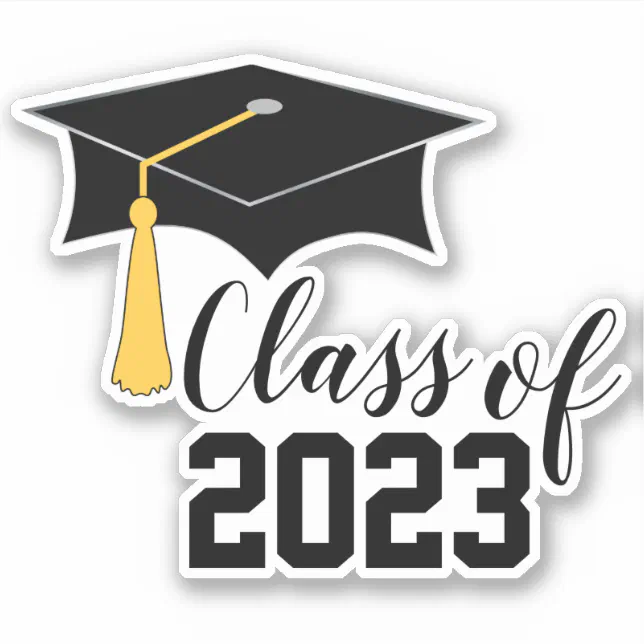 Graduation Cap with Tassel Class of 2023 Sticker | Zazzle