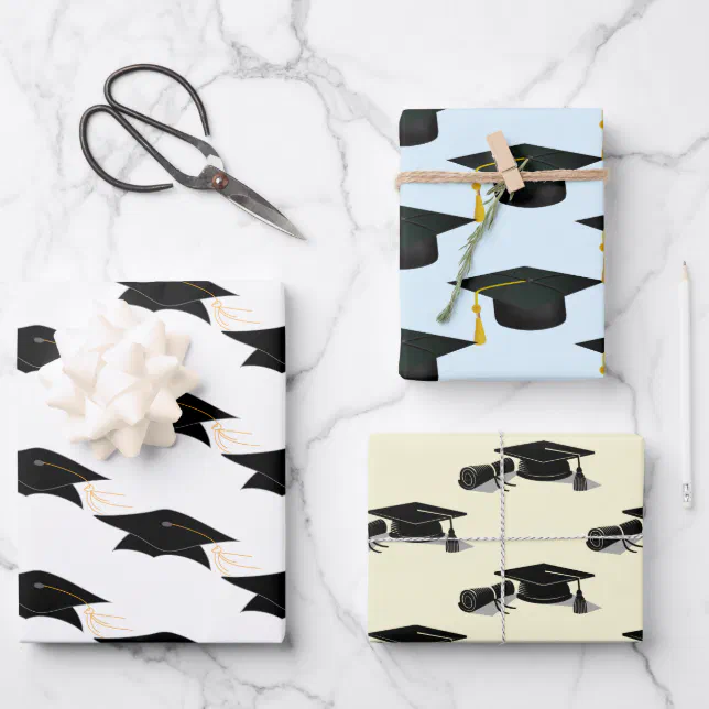 Graduation Caps Graduation Wrapping Paper Sheets | Zazzle