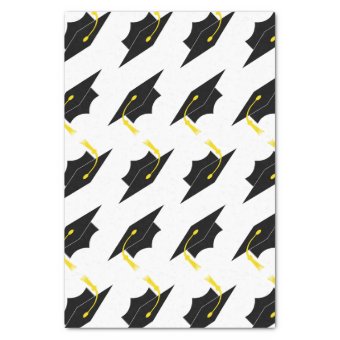 Graduation Caps Pattern Tissue Paper | Zazzle