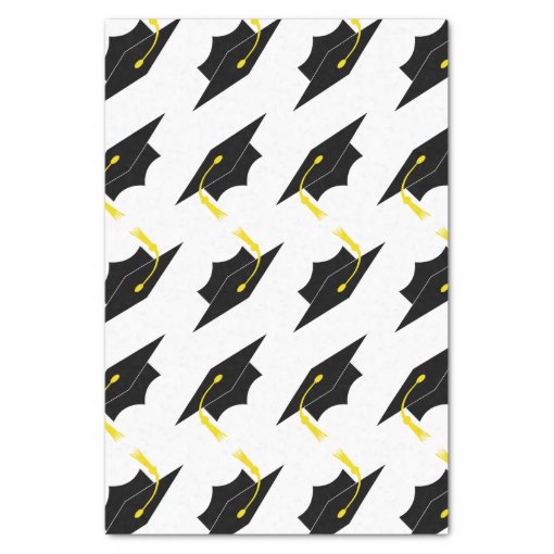 Graduation Caps Pattern Tissue Paper | Zazzle