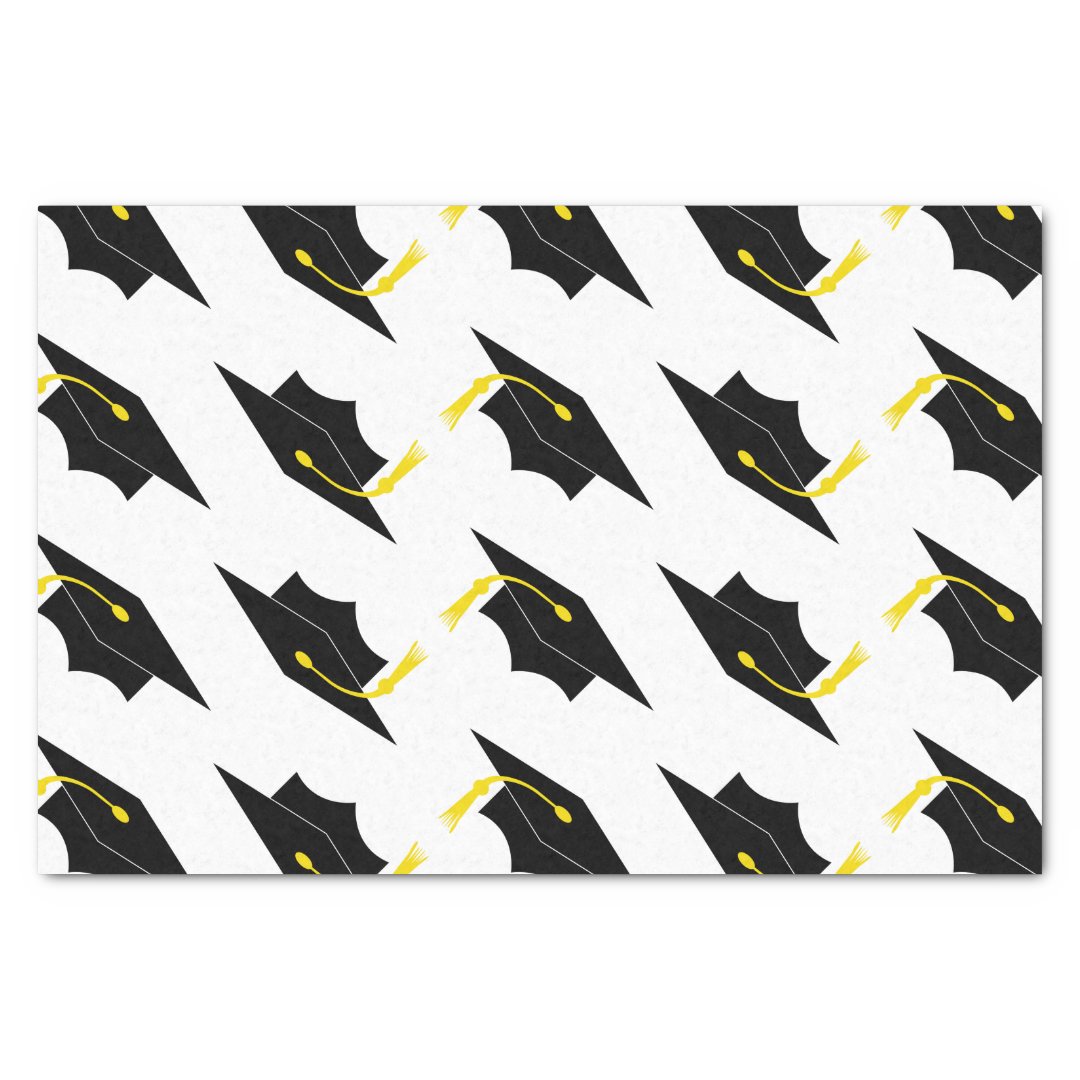 Graduation Caps Pattern Tissue Paper | Zazzle