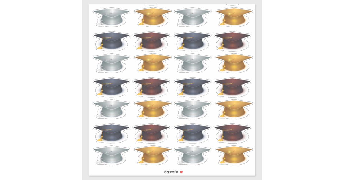 Graduation Caps Sticker | Zazzle