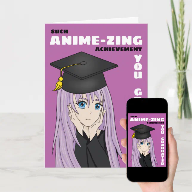 Graduation Card For Girl, Anime & Manga | Zazzle