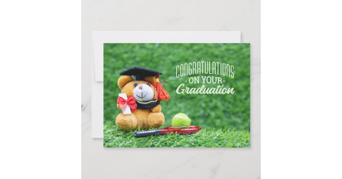 Graduation card for tennis player | Zazzle