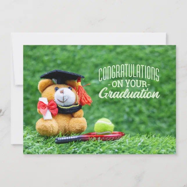 Graduation card for tennis player | Zazzle