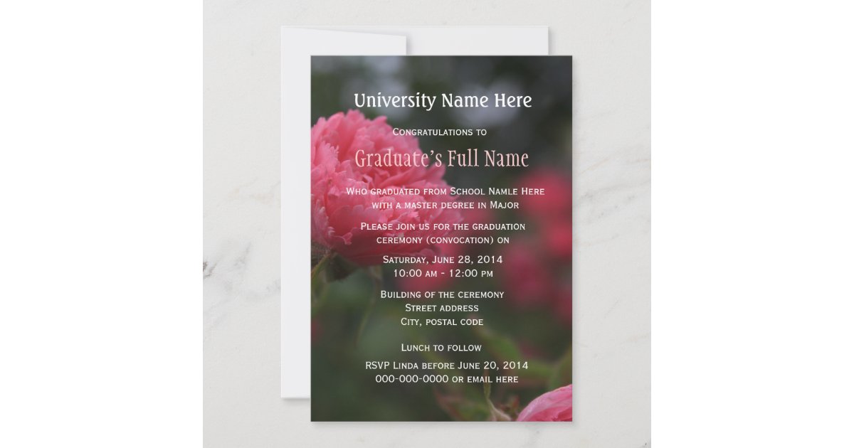 Graduation ceremony (convocation) invitations | Zazzle