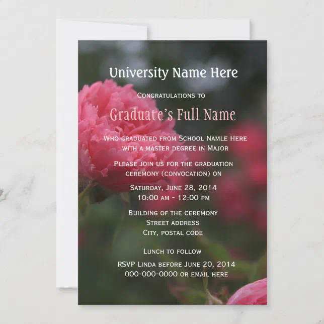 Graduation ceremony (convocation) invitations | Zazzle