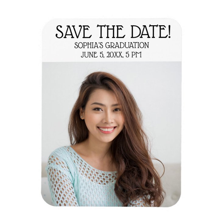 Graduation Ceremony Save the Date Square Photo Magnet | Zazzle