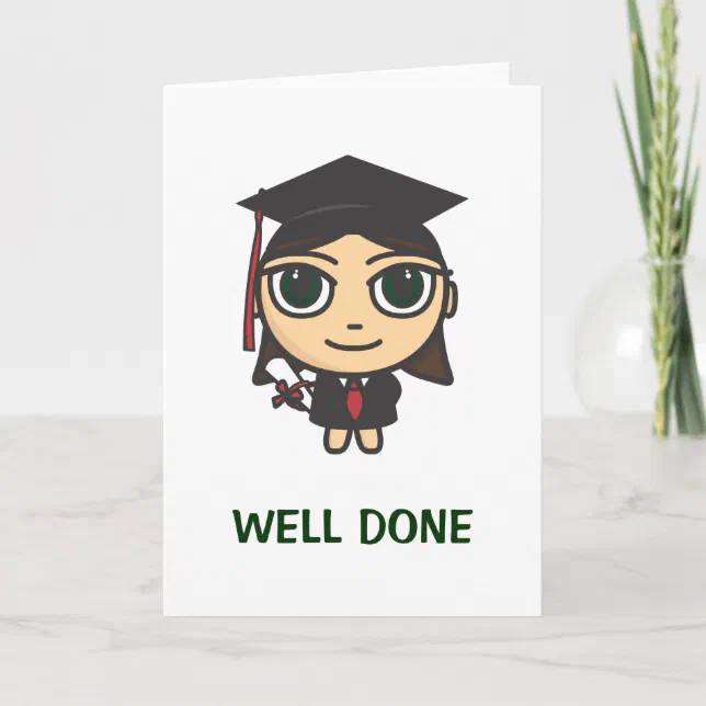 Graduation Character Well Done Graduation Card | Zazzle