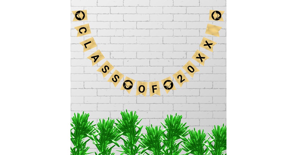 Graduation Chic Gold Create Your Class Of Bunting Flags | Zazzle
