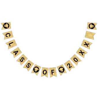 Graduation Chic Gold Create Your Class Of Bunting Flags | Zazzle