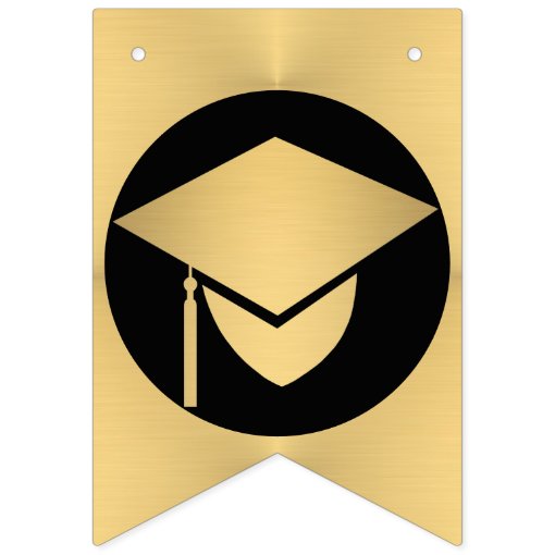 Graduation Chic Gold Create Your Class Of Bunting Flags | Zazzle