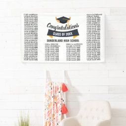 Graduation Class 20XX List of All Student Names Banner | Zazzle