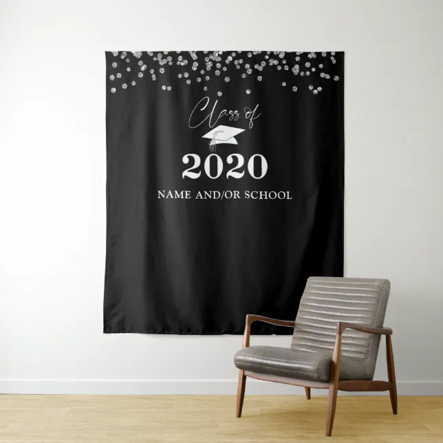 Graduation CLASS OF 2020 Confetti Photo Backdrop | Zazzle