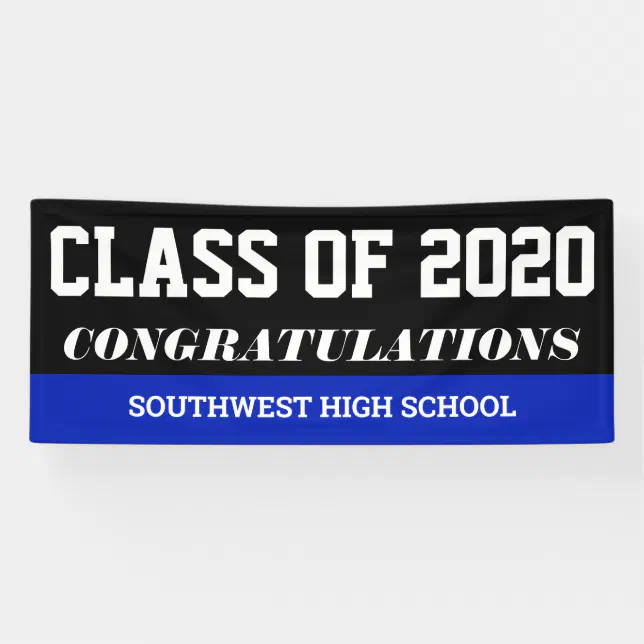 Graduation Class of 2020 Congratulations Blue Banner | Zazzle