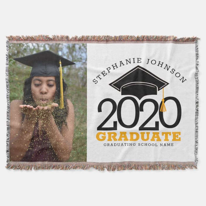 Graduation Class of 2020 Custom Photo Name Throw Blanket | Zazzle.com