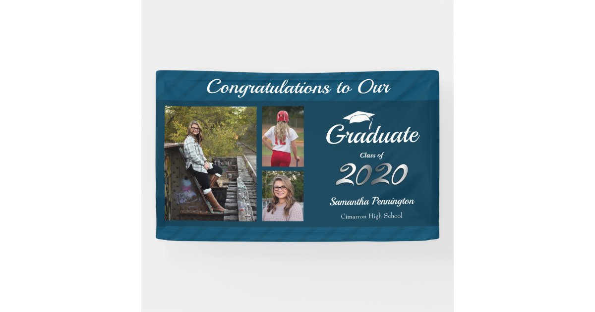 Graduation Class of 2020 Photo Collage Banner | Zazzle