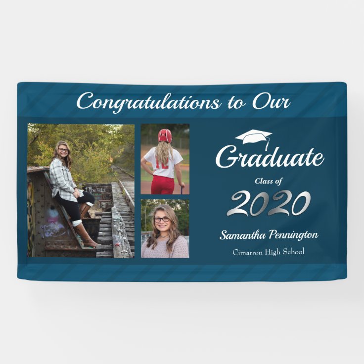 Graduation Class of 2020 Photo Collage Banner | Zazzle
