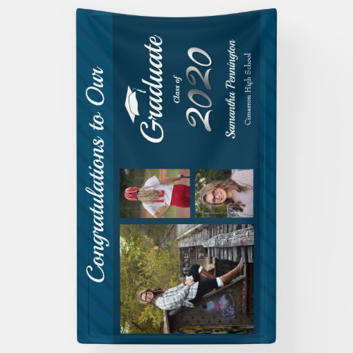 Graduation Class of 2020 Photo Collage Banner | Zazzle