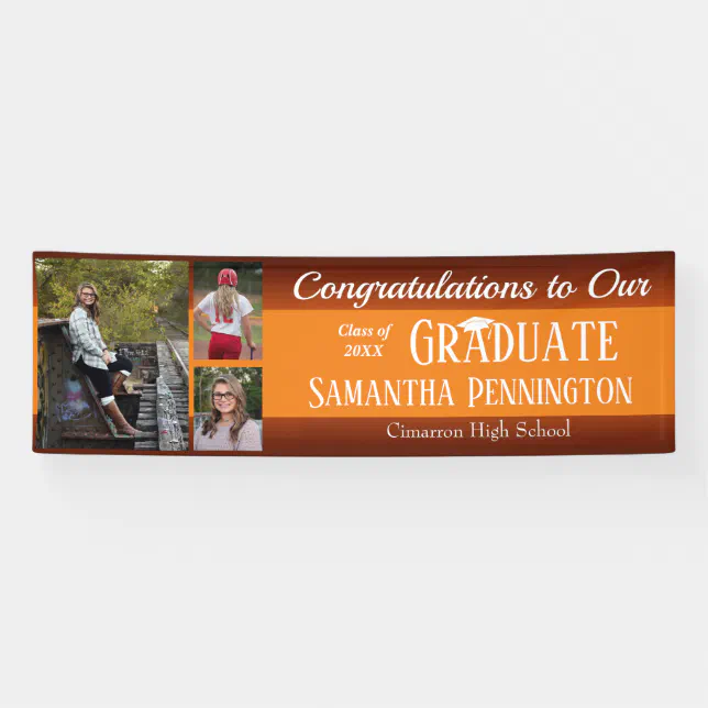 Graduation Class of 2021 Photo Collage Banner | Zazzle