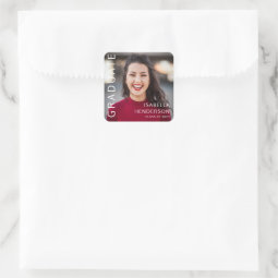 Graduation Class Of 2022 Photo Square Sticker | Zazzle