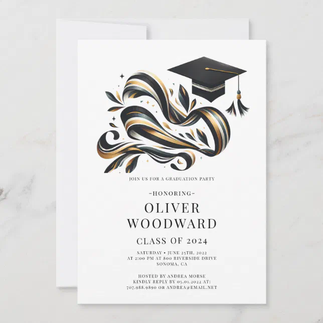 Graduation Class of 2024 illustration Grad Party Invitation | Zazzle