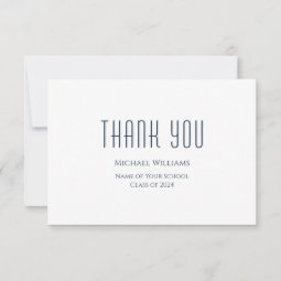 Graduation Class of 2024 Minimalist Thank You Card | Zazzle