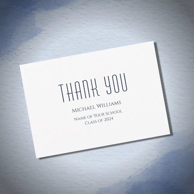 Graduation Class of 2024 Minimalist Thank You Card | Zazzle