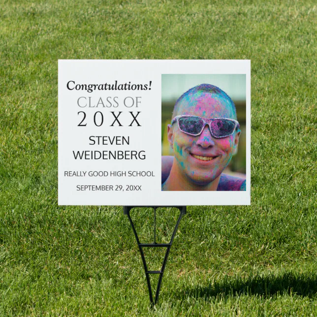 Graduation Class of 2025 Photo Congrats Lawn Yard Sign | Zazzle