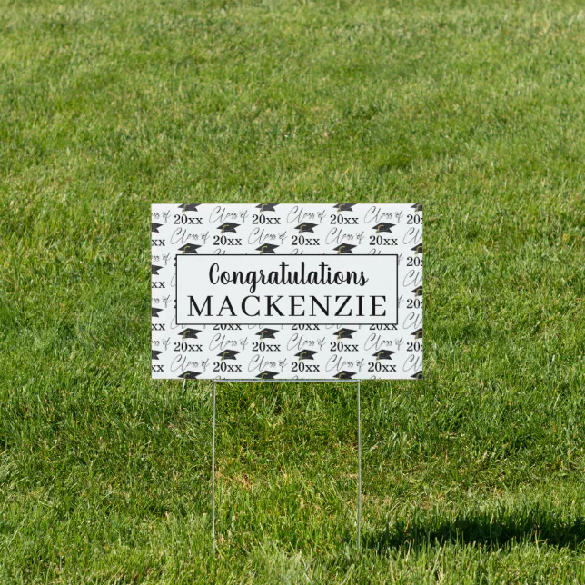 Graduation CLASS OF 20XX Congratulations Name Sign | Zazzle
