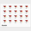 Graduation Class of 20XX Red Cap Classic Round Sticker | Zazzle
