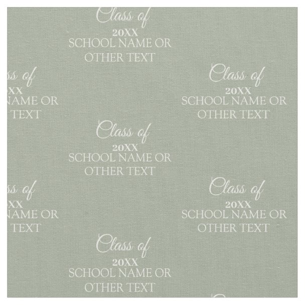 Black Graduation Class of Custom Year and Text Fabric | Zazzle