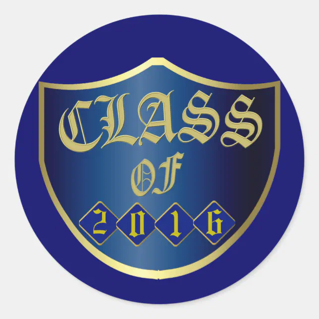 Graduation Class Of Shield Stickers | Zazzle