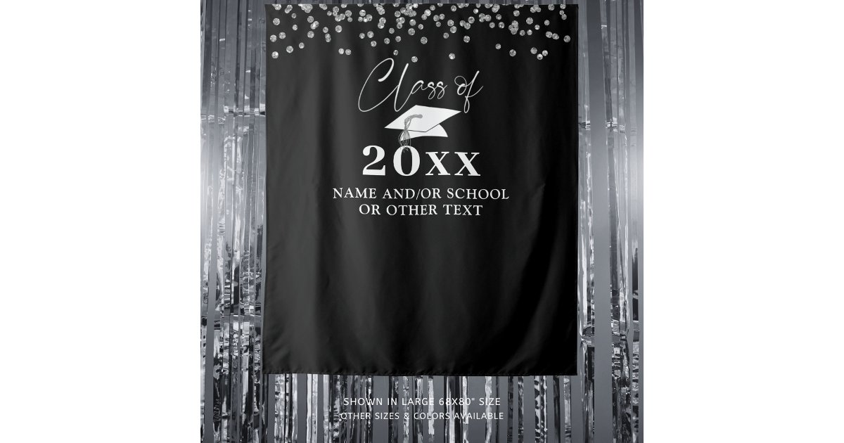 Graduation CLASS OF YEAR Confetti Photo Backdrop | Zazzle